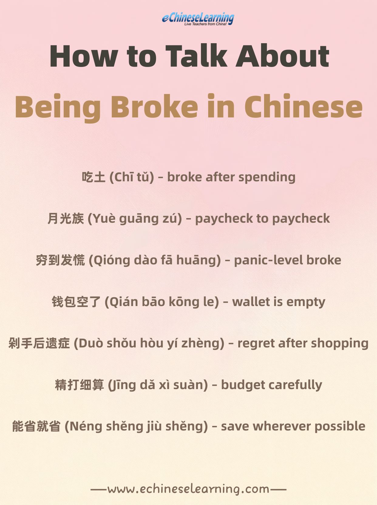 How to Talk About Being Broke in Real Chinese？